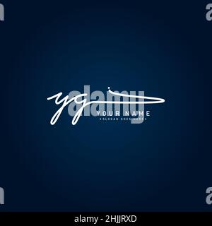 Initial Letter YG Logo - Handwritten Signature Logo - Simple Vector ...