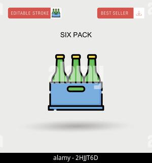 Six Pack Vector Illustration Stock Vector Image & Art - Alamy