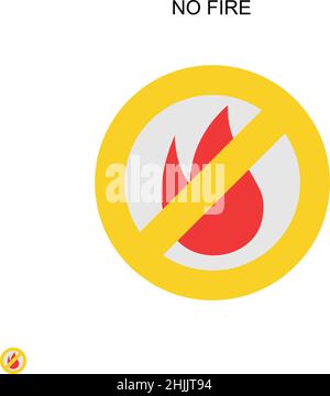No fire allowed, illustration, vector on a white background Stock ...