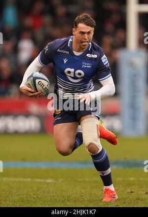 Sale Sharks' Tom Roebuck during the Gallagher Premiership Rugby match ...