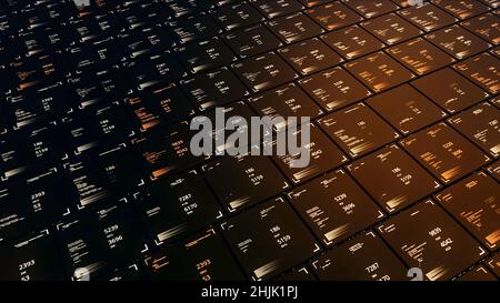 3D computer cells with numbers. Animation. Business structure in 3D computer graphics with ...