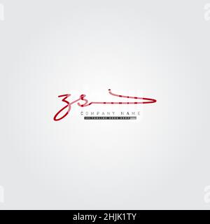 Initial Letter ZS Logo - Handwritten Signature Logo - Simple Vector ...