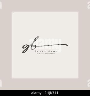 G B GB Initial letter handwriting and signature logo. A concept ...