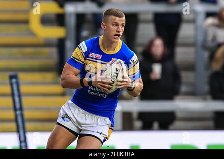 Ash Handley (5) of Leeds Rhinos during the pre match warm up Stock ...