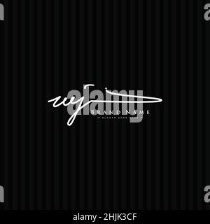 Initial Letter WJ Logo - Handwritten Signature Style Logo - Simple ...