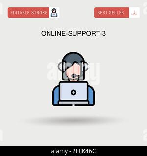 Online pc help icon simple vector. Office service. Customer support ...