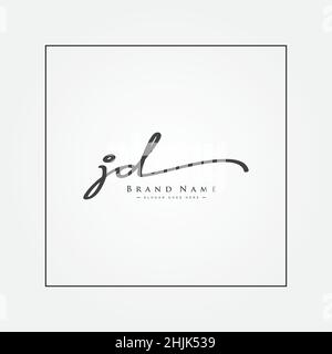 Initial Letter JD Logo - Handwritten Signature Logo - Minimal Vector ...