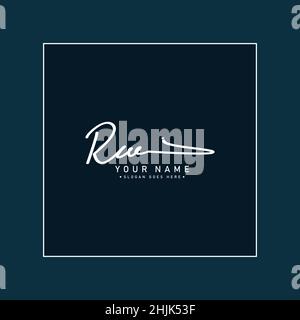 Initial Letter RW Logo - Handwritten Signature Style Logo - Simple ...