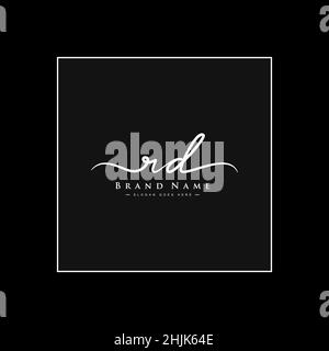 RD Initial letter handwriting and signature logo. A concept handwriting ...