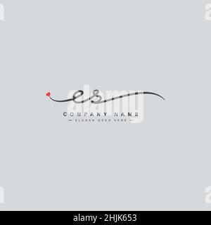 Initial Letter ES Logo - Handwritten Signature Style Logo - Simple Vector Logo in Signature ...