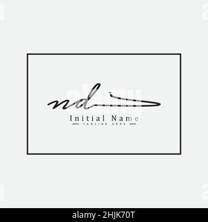 ND Initial letter handwriting and signature logo. A concept handwriting ...