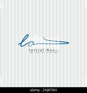 Initial Letter LO Logo - Hand Drawn Signature Logo - Simple Vector Logo ...