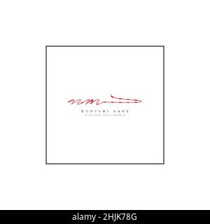 Initial Letter NM Logo - Hand Drawn Signature Style Logo - Vector Logo ...
