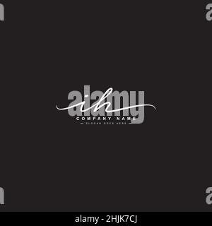 I H IH Initial letter handwriting and signature logo. A concept ...