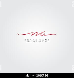 Initial Letter NA Logo - Handwritten Signature Style Logo - Simple ...