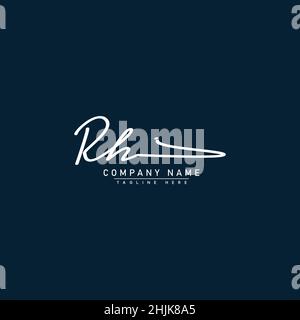 RH Letter Signature Logo Template elegant design logo Sign Symbol ...