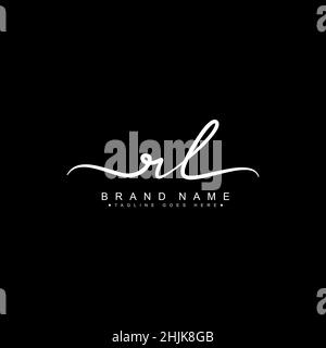 RL Simple Signature Logo - Handwritten Vector Template for R and L Logo ...
