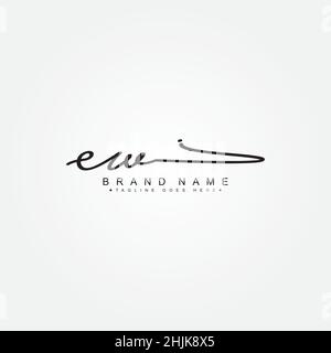 EW Letter Signature Logo Template elegant design logo. Hand drawn ...
