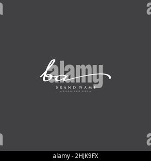 Initial Letter BA Logo - Handwritten Signature Logo - Vector Logo ...