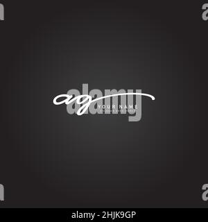 AG Letter Signature Logo Template elegant design logo Sign Symbol ...