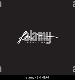 FR Initial letter handwriting and signature logo. A concept handwriting ...