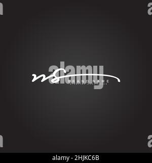 N, S, NS Initial letter handwritten and signature vector image logo ...