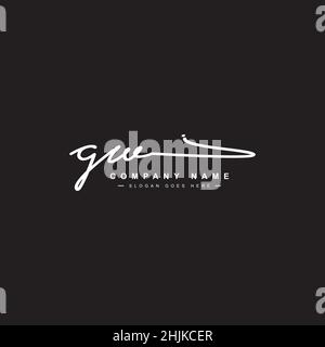 Initial Letter GW Logo - Handwritten Signature Style Logo - Simple ...