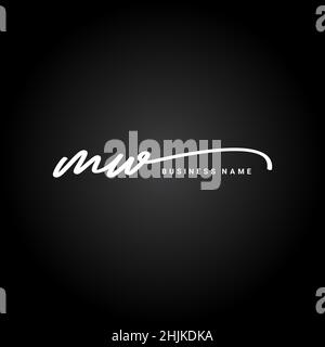 Initial Letter MW Logo - Hand Drawn Signature Logo - Vector Logo ...