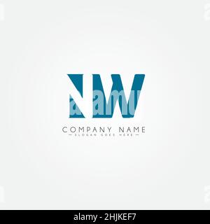 Simple and modern letter NW initials logo design Stock Vector Image ...