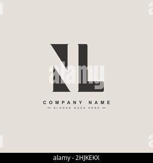 Initial Letter NL Logo - Minimal Business Logo for Alphabet N and L ...