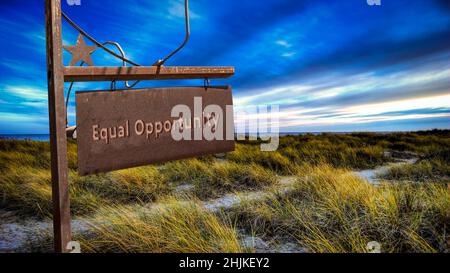 Street Sign the Direction Way to EQUAL OPPORTUNITY Stock Photo - Alamy