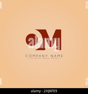 Initial Simple Letter OM Logo Design Vector Template. Abstract Minimal ...
