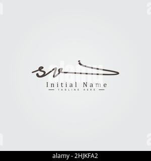 Initial Letter SV Logo - Hand Drawn Signature Logo - Signature Monogram ...