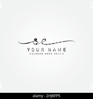 Initial Letter SE Logo - Handwritten Signature Logo - Signature ...
