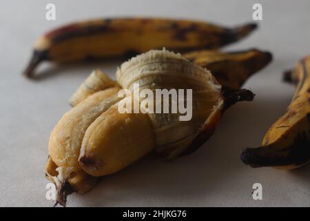 Twin Ripe plantain yellow in colour, ready to eat. Twin Ethakka or ...