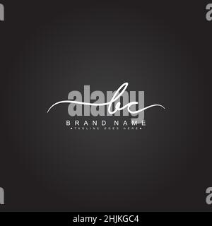 Initial Letter BC Logo - Handwritten Signature Logo - Simple Vector ...