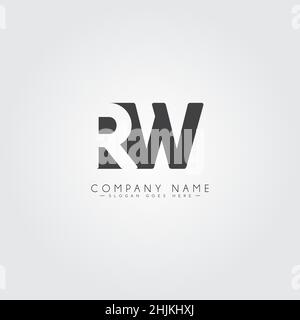 Initial rw letter logo with creative modern business typography vector ...