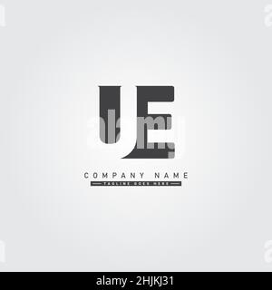 Initial Letter UE Logo - Simple Business Logo for Alphabet U and E ...
