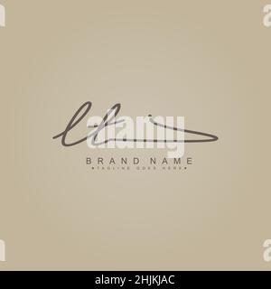 Initial Letter LT Logo - Hand Drawn Signature Logo - Minimal Vector ...