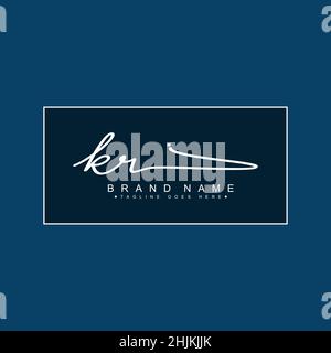 KR Initial letter handwriting and signature logo. A concept handwriting ...