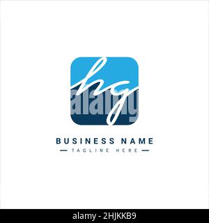 Initial Letter HG Logo - Handwritten Signature Style Logo - Minimal ...