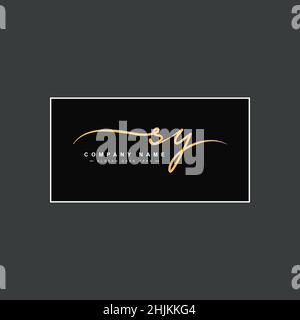 Initial Letter SY Logo - Hand Drawn Signature Style Logo - Signature ...
