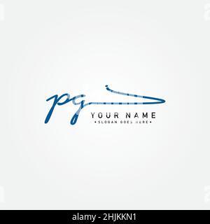 PG Initial Logo in Signature Style for Photography and Fashion Business ...