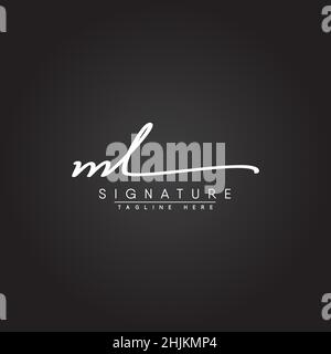 ML Initial letter handwriting and signature logo. A concept handwriting ...