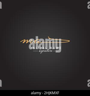 M A MA Initial letter handwriting and signature logo. Beauty vector ...