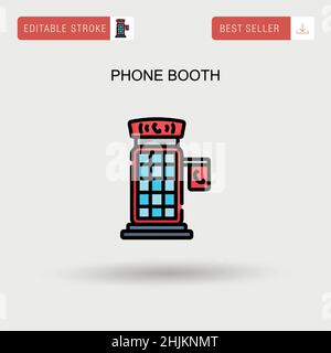 Phone booth Simple vector icon. Illustration symbol design template for ...