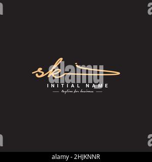 Initial Letter SK Logo - Handwritten Signature Logo - Vector Logo ...
