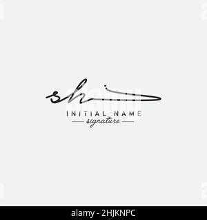 S H SH Initial letter handwriting and signature logo. Beauty vector ...