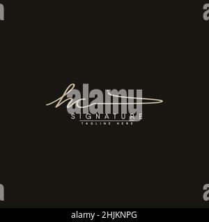 Initial Letter HC Logo - Handwritten Signature Logo - Vector Logo ...