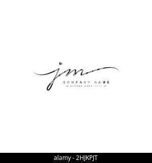 J M JM Initial letter handwriting and signature logo. A concept ...